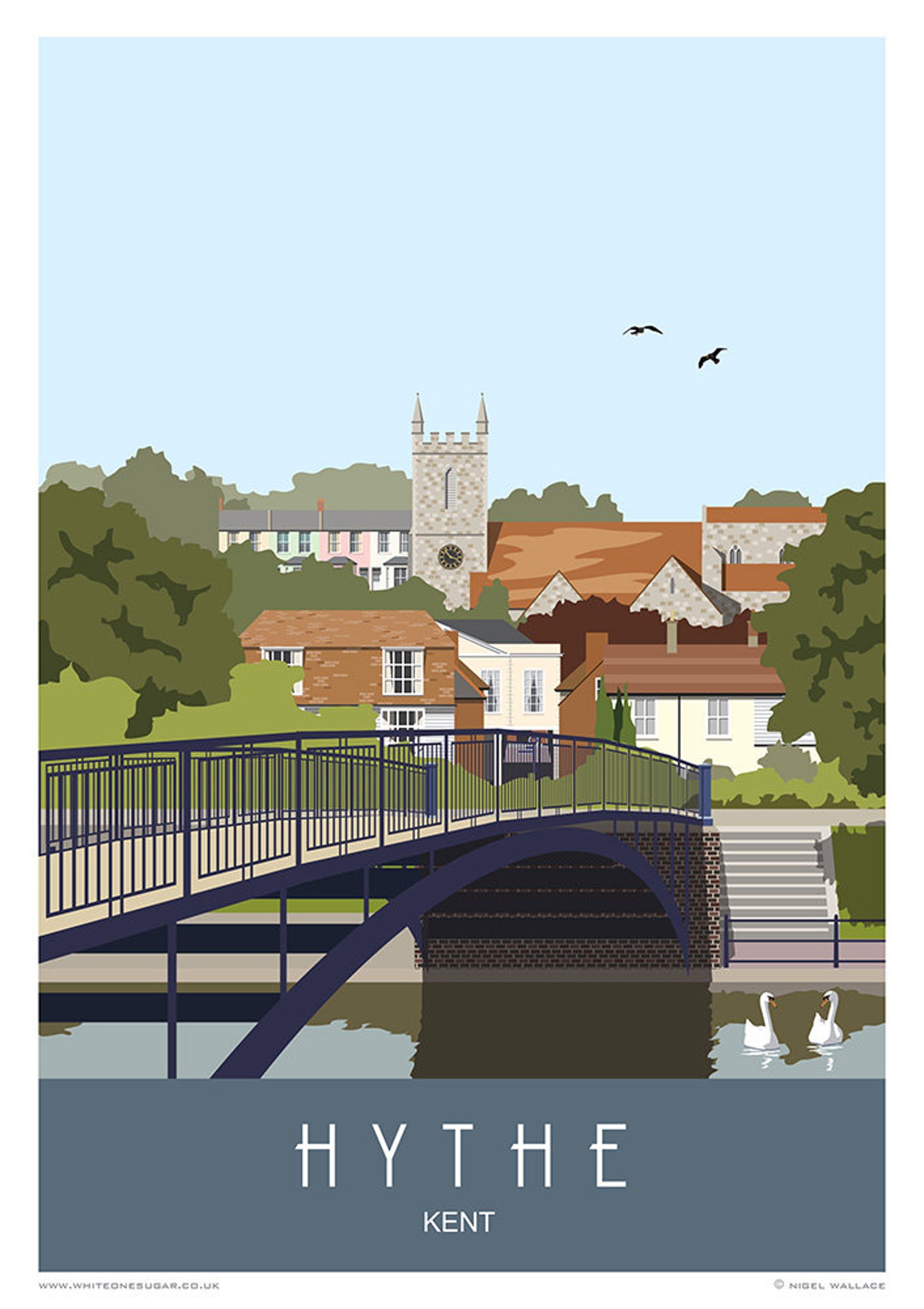 HYTHE. Travel Poster of Hythe, Kent. Image Sizes Available A4, A3, A2 ...
