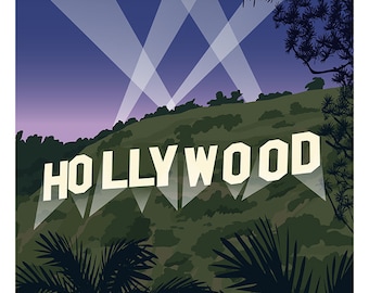 Hollywood Hills Sign Vector