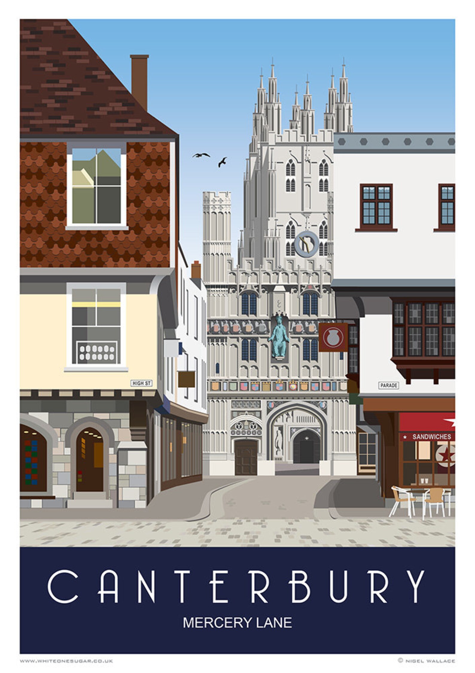 CANTERBURY. Travel Poster of Mercery Lane Cathedral - Etsy UK