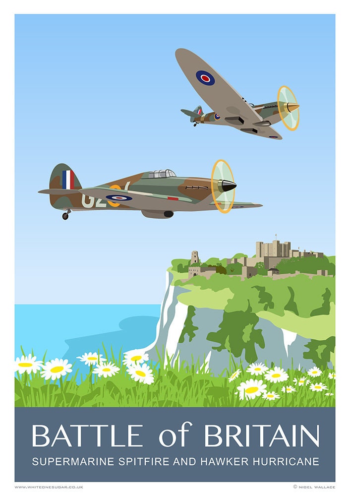 Battle of Britain, Spitfire & Hurricane A4, A3, A2, A1 - Etsy UK