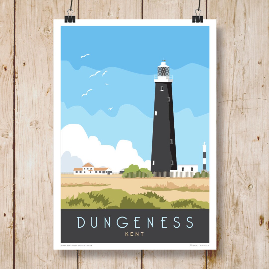 Dungeness Lighthouse Print, Kent, Travel Poster Art Print. Other Sizes ...