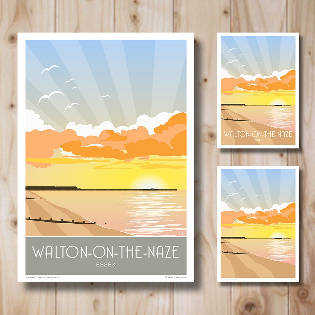 Walton-on-the-naze Poster Beach Sunrise Pier Sunset A4 A3 - Etsy UK