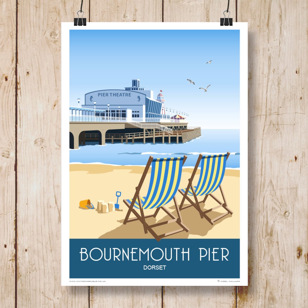 Bournemouth Pier, Dorset. Deck Chairs on the Beach. A4, A3, A2, A1 in ...