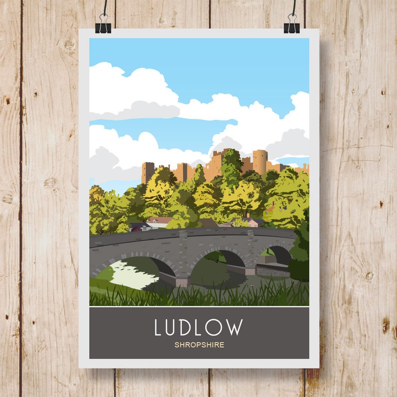 Ludlow, Shropshire. A4, A3, A2 & A1 Travel Poster - Etsy