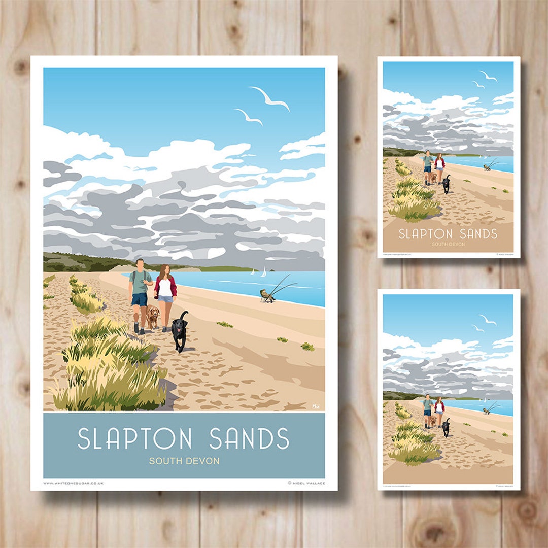 Slapton Sands Near Dartmouth, South Devon. Travel Poster, South Hams ...