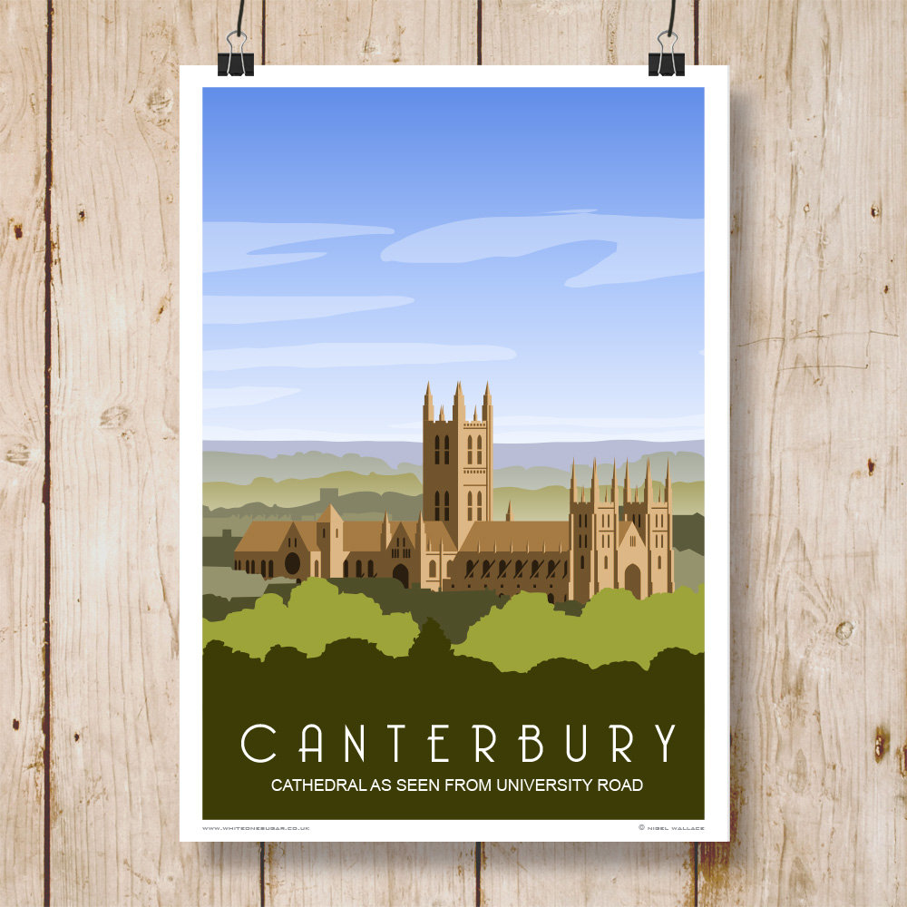 Canterbury Cathedral from University Road green. Railway | Etsy