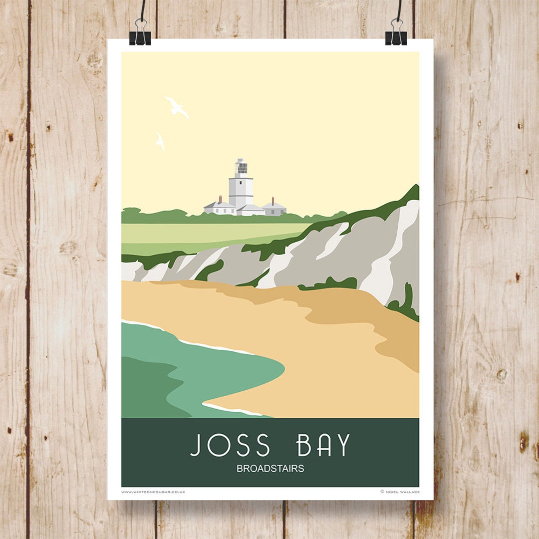 Joss Bay, Broadstairs. Travel Poster of This Popular Surfing Beach With ...