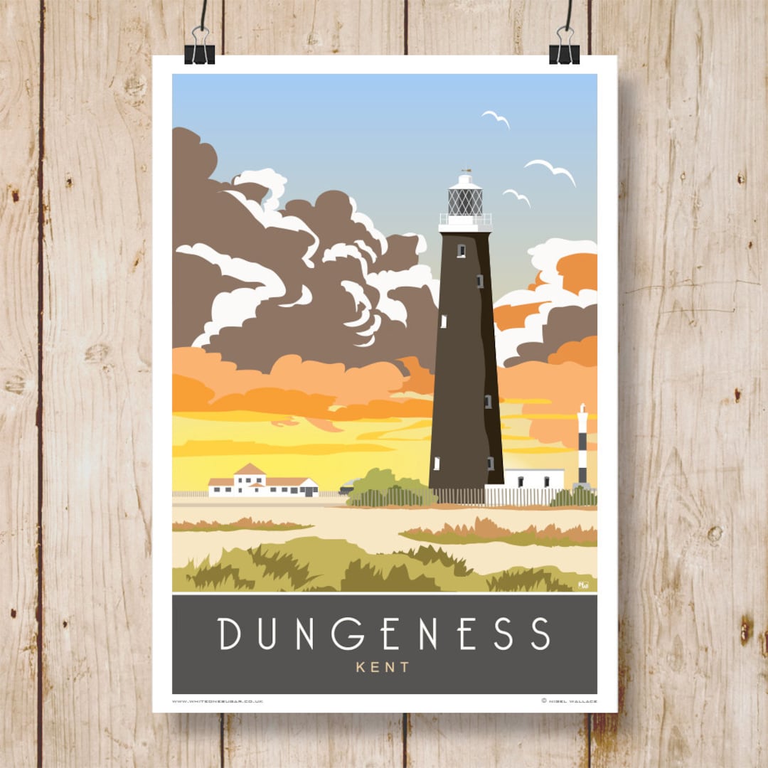 Dungeness Lighthouse, Sunset, Kent. A4, A3, A2, A1 Travel Poster - Etsy
