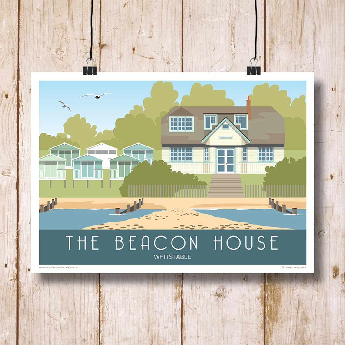 Beacon House Whitstable Kent. Art Print Travel Poster - Etsy UK