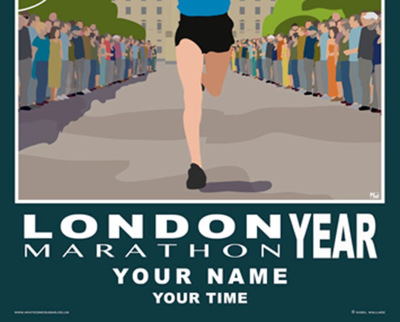 LONDON MARATHON. Male runner. Art print Travel/Railway Poster. | Etsy