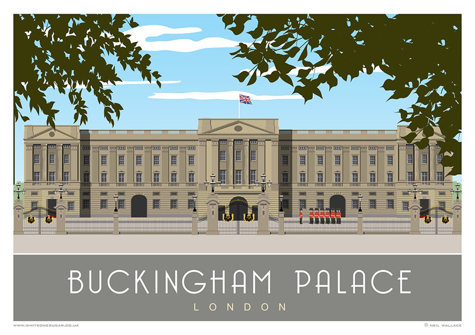 BUCKINGHAM PALACE London Art Print/poster of the Official | Etsy UK