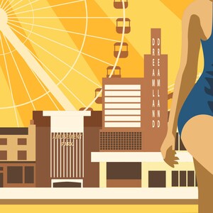 MARGATE. Retro Seaside Poster Girl and West Highland Terrier on Margate ...