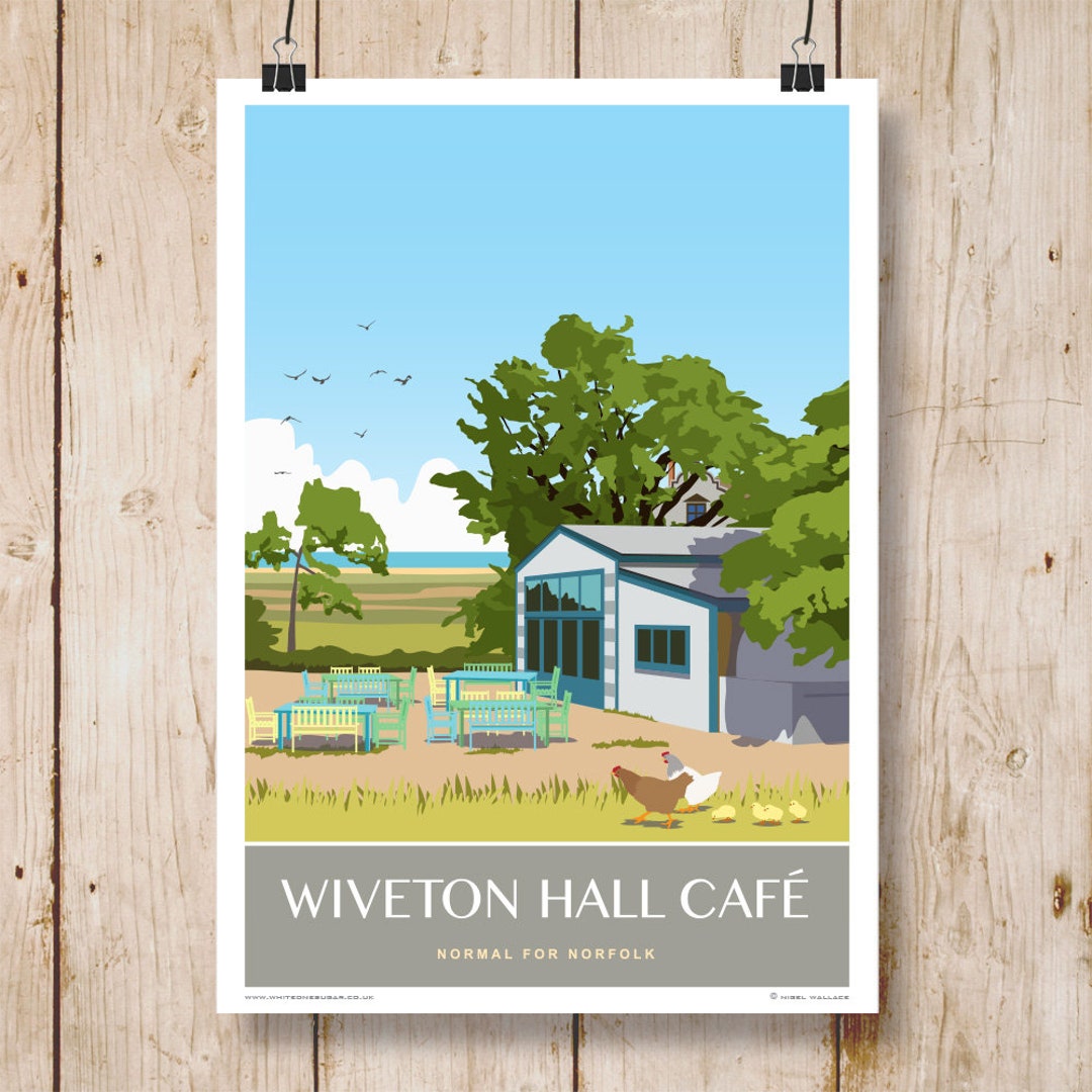 Wiveton Hall Cafe. Normal for Norfolk. North Norfolk Coast. Portrait A4 ...