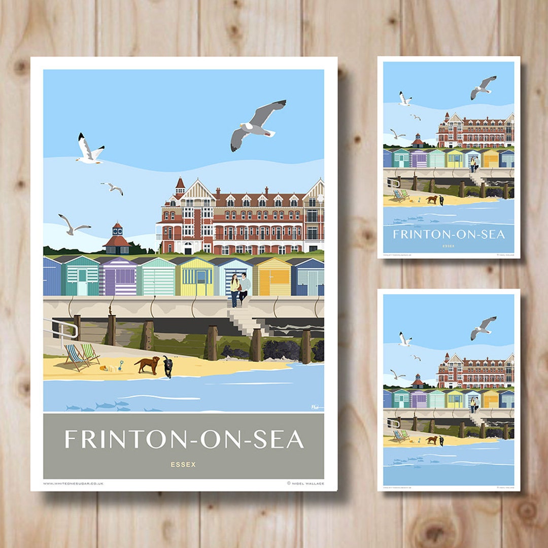 Frinton on Sea Beach, Essex, , Pier Sunset A4, A3, A2, A1. Art Deco ...