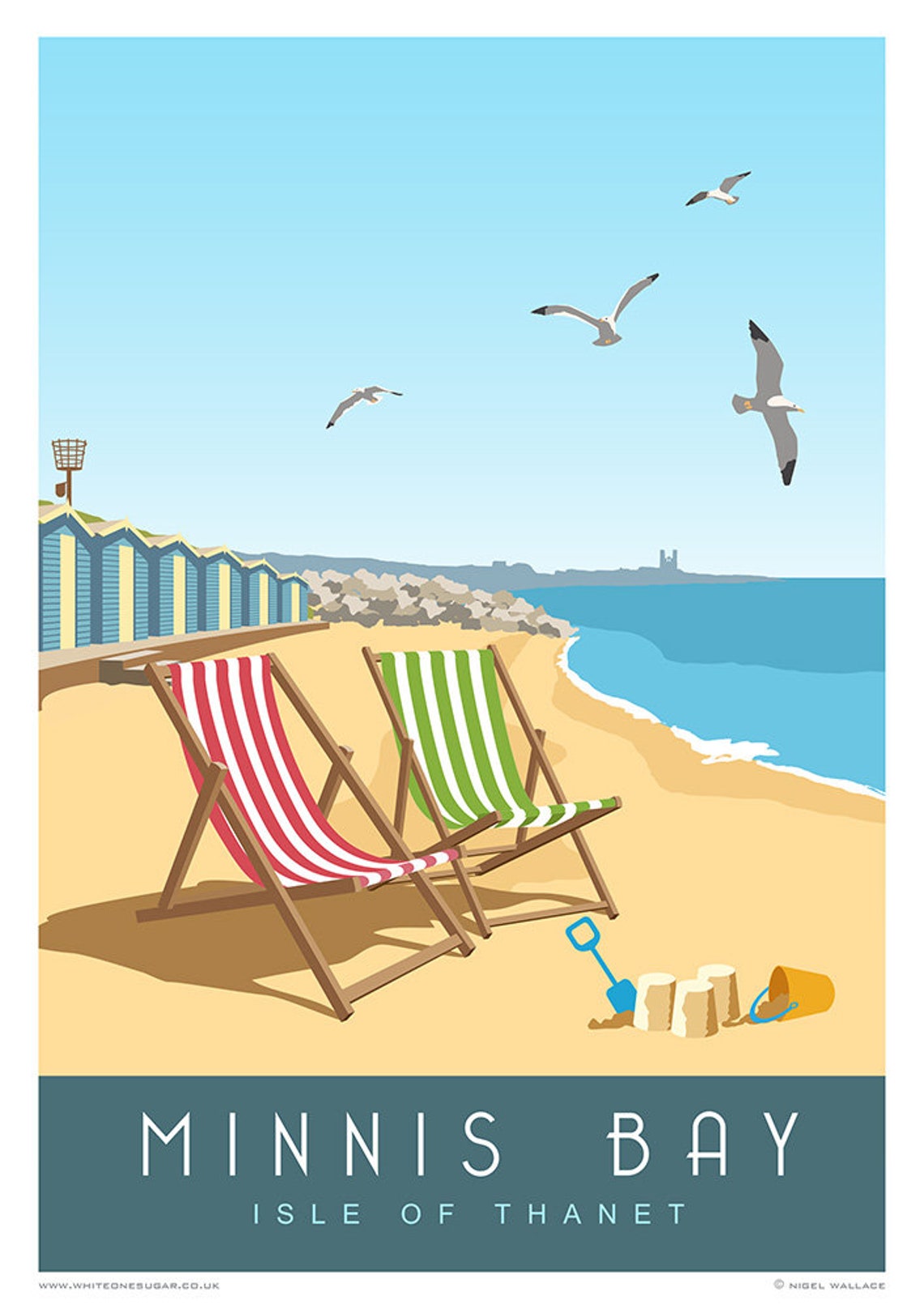 Minnis Bay Beach and Beach Huts. Portrait and Landscape A4 - Etsy UK