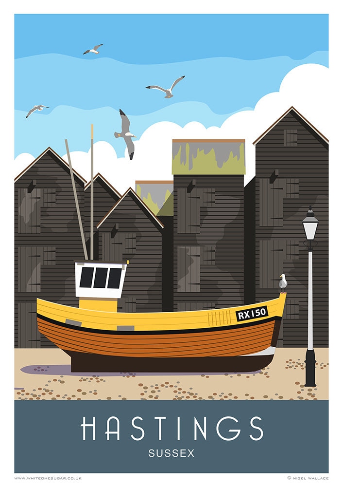 Hastings Fishing Huts Poster Print. East Sussex. Other Sizes Now ...