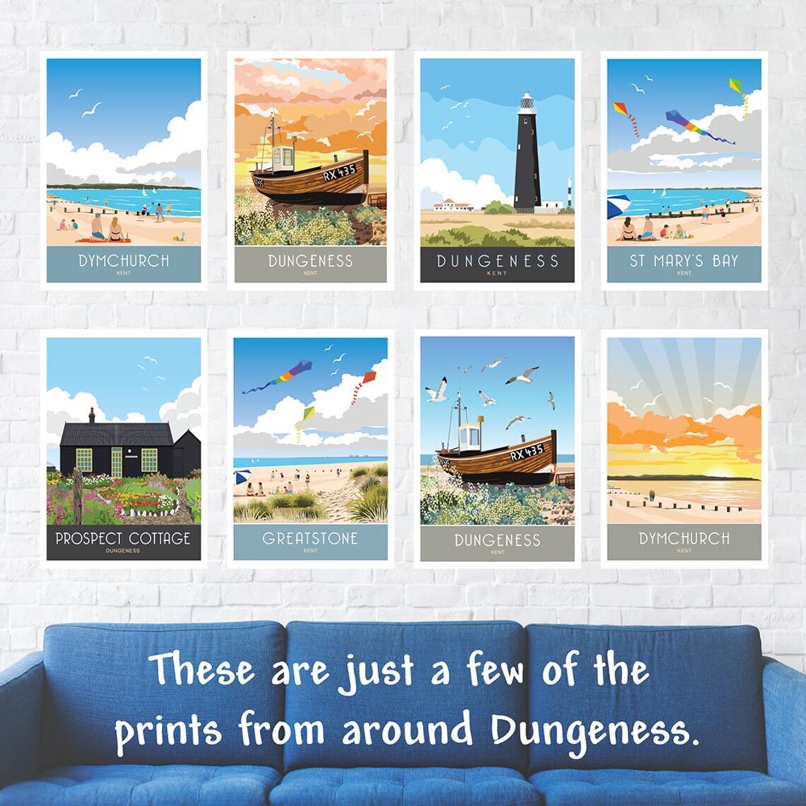 Dungeness Lighthouse, Sunset, Kent. A4, A3, A2, A1 Travel Poster Art ...