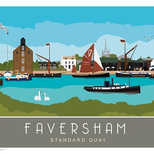 Standard Quay Faversham. Art Print Travel Poster. in A4 A3 - Etsy UK