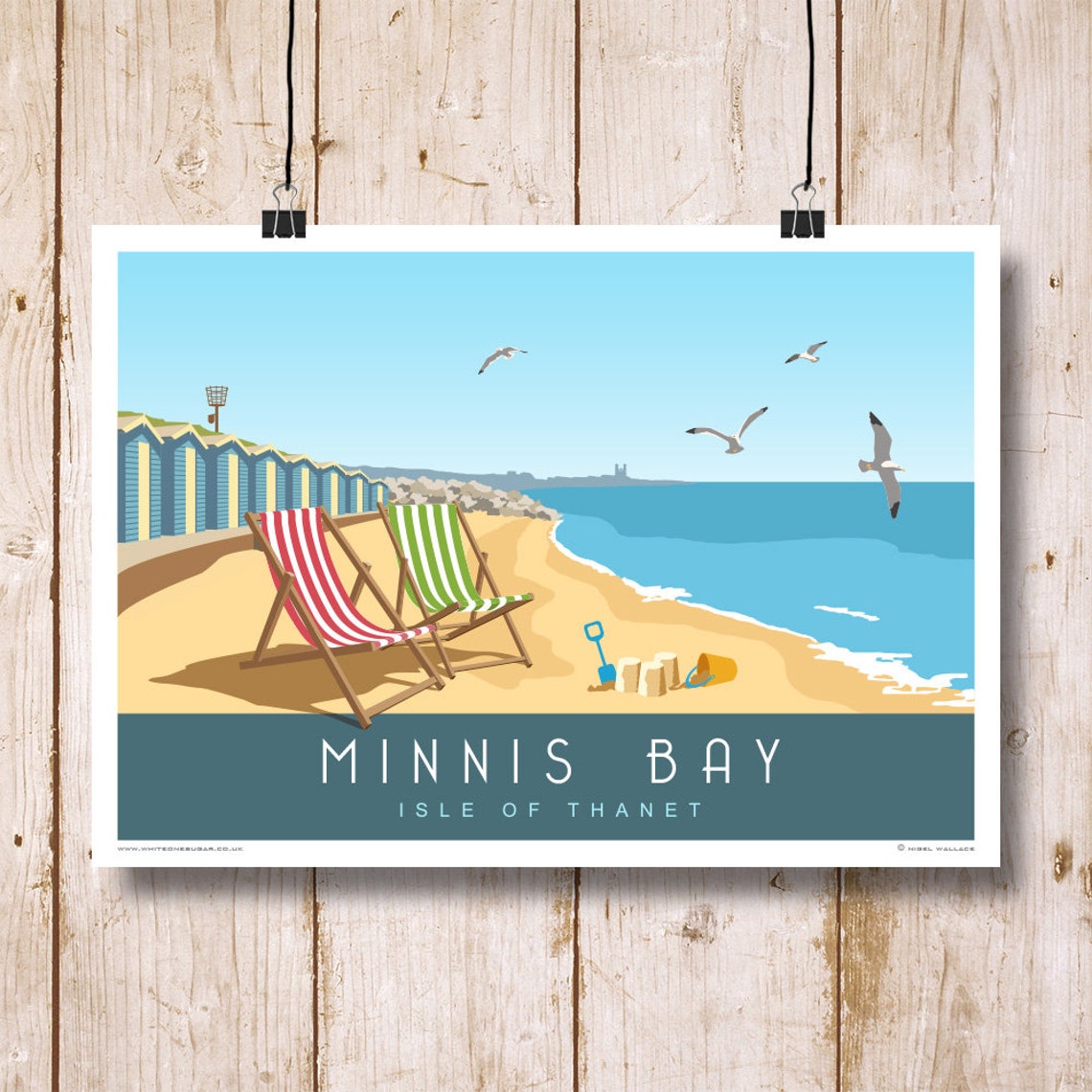 Minnis Bay Beach and Beach Huts. Portrait and Landscape A4 - Etsy UK