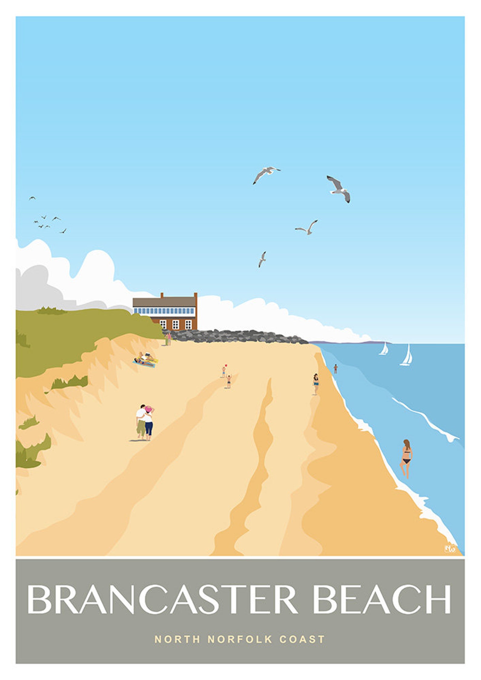 Brancaster Beach and Golf Course Clubhouse, North Norfolk Coast ...