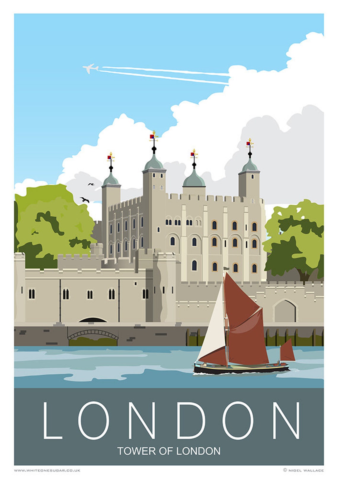 Tower of London. Art Print Travel/railway Poster. Other Sizes Now ...