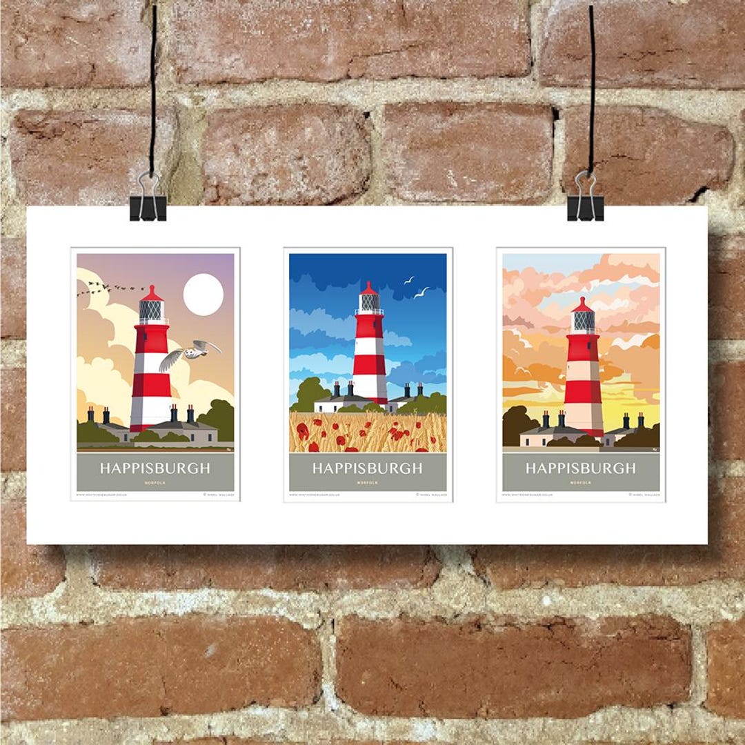 Happisburgh North Norfolk Triple Print. Travel Poster. Choose Any Three ...