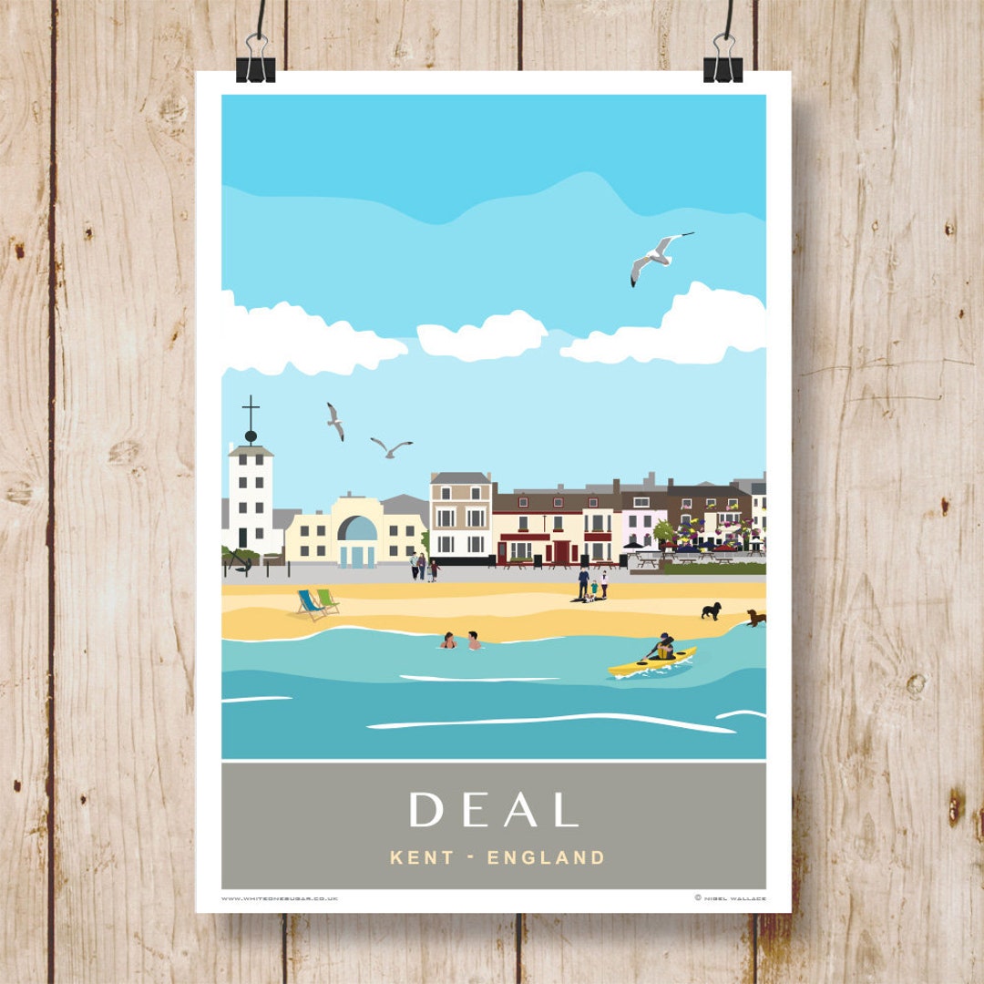 Deal Beach Scene. Portrait or Landscape A4, A3, A2, A1. Other Sizes Are ...