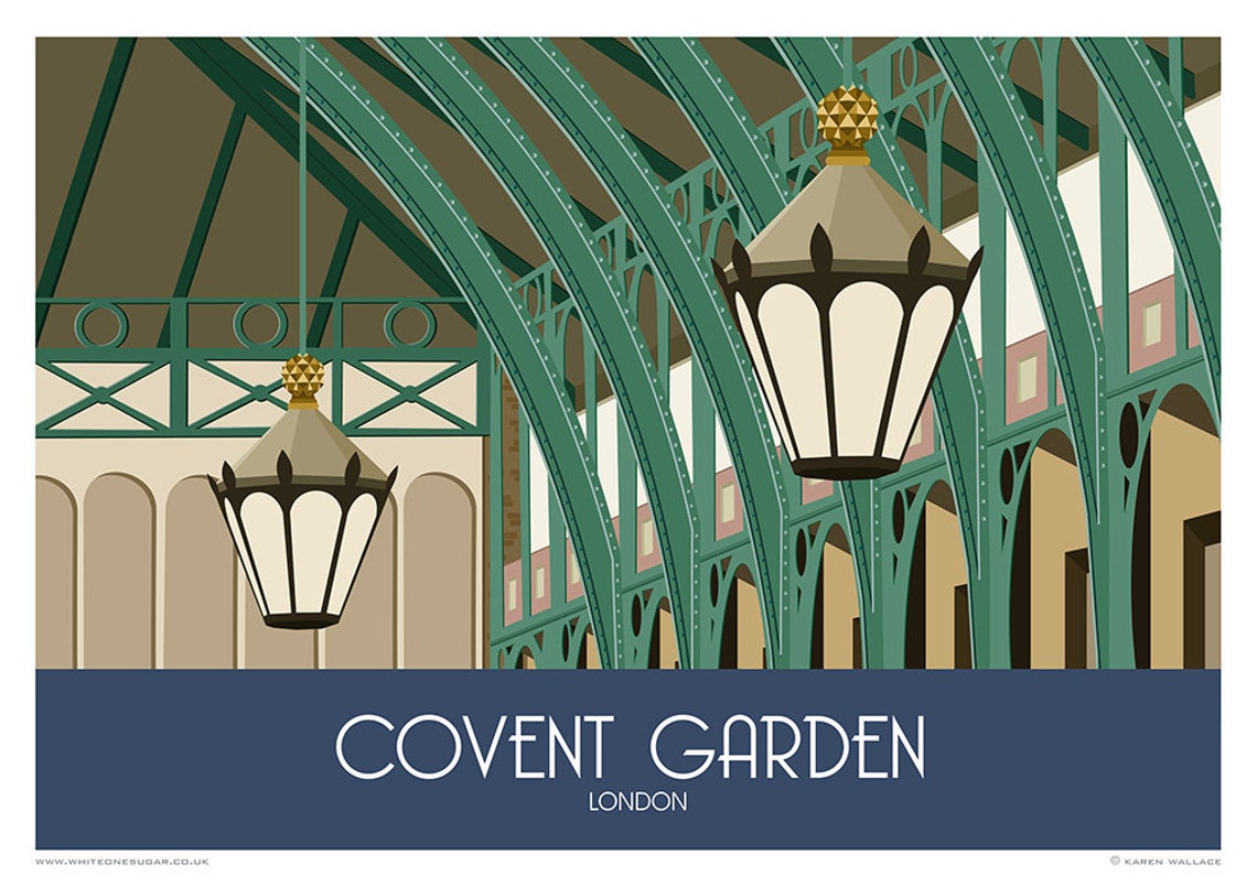 London. Art Print Travel/railway Poster of Covent Garden, London ...