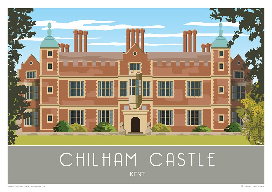 Chilham Castle, Chilham, Kent. Travel Poster, Landscape A4, A3, A2, A1 ...