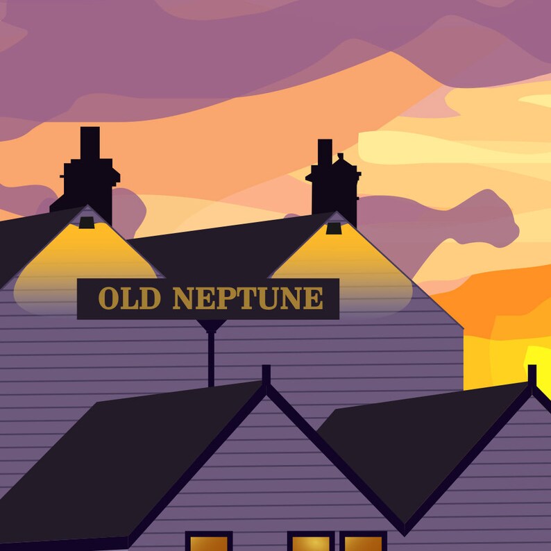 Old Neptune on the Beach at Sunset, Whitstable, Kent. A4, A3, A2, A1 ...