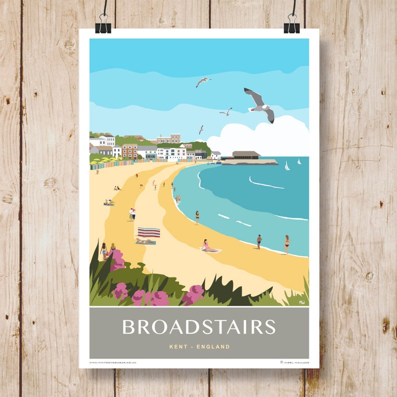 Broadstairs Sits on Viking Bay. Travel Poster, Portrait A4, A3, A2, A1 ...