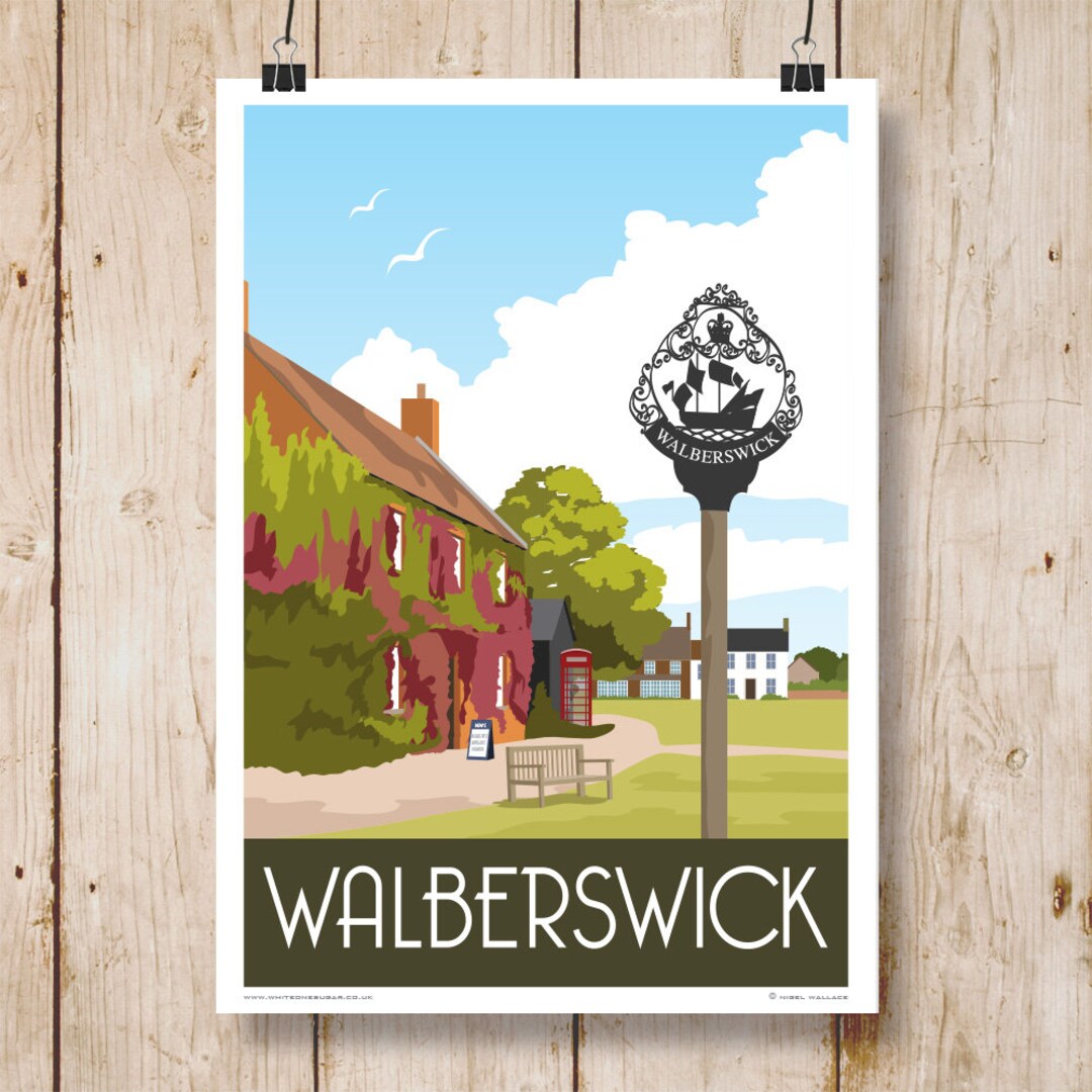 Walberswick Green, Suffolk Coast. Travel Poster. A4, A3, A2, A1 - Etsy