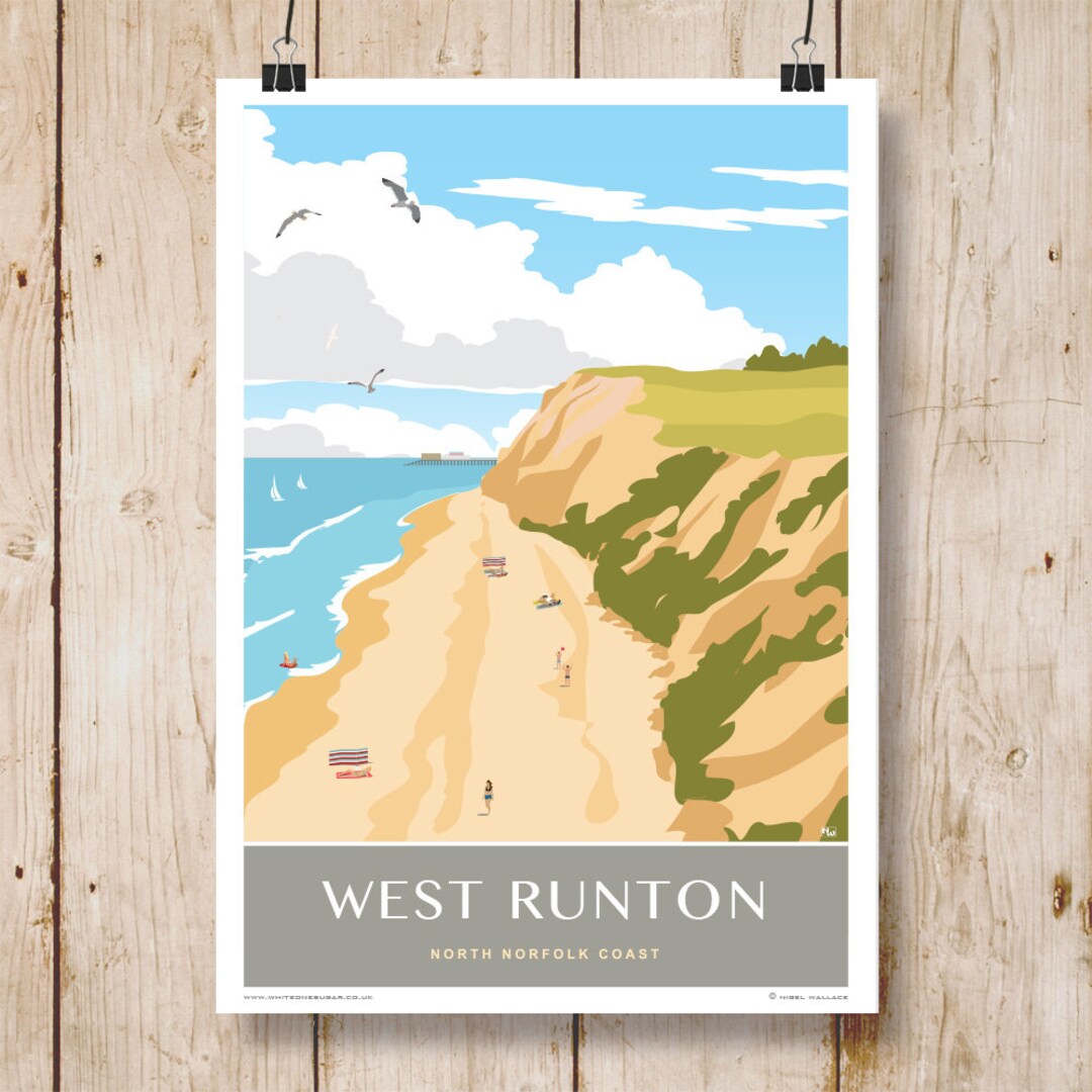 West Runton Near Cromer, Norfolk. A4, A3, A2, A1. Other Sizes Available ...