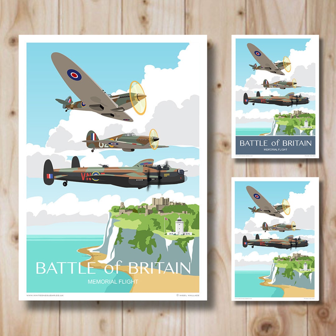 Lancaster, Hurricane, Spitfire. Battle of Britain Memorial Flight, Over ...