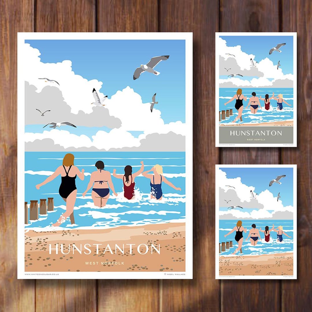 Hunstanton Lady Swimmers, West Norfolk, Portrait, in Retro, Art Deco ...