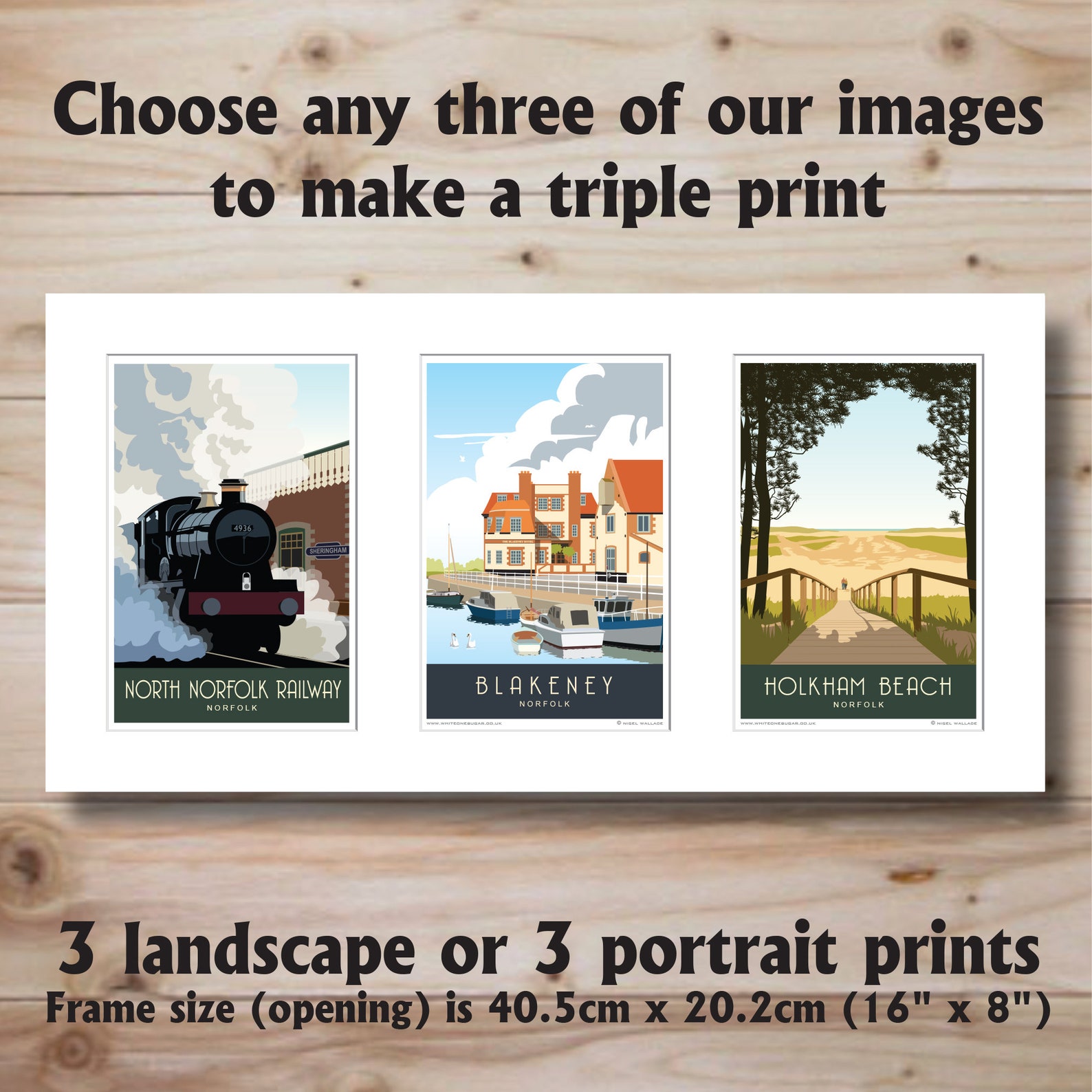 TRIPLE MOUNT. Any Three of Our Portrait or Landscape Prints in - Etsy