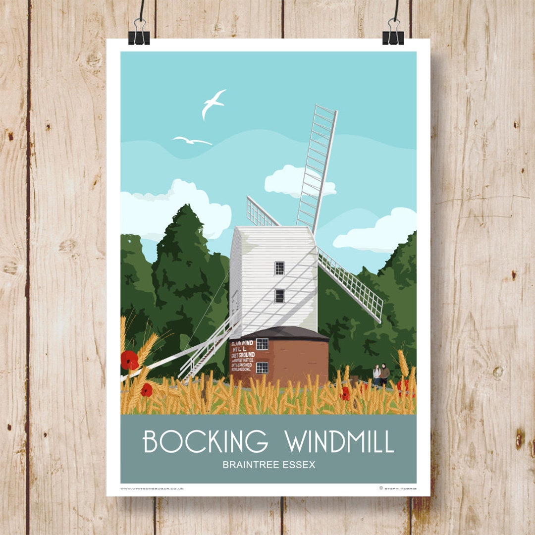 Bocking Windmill Essex. Art Print Travel/railway Poster of Bocking ...