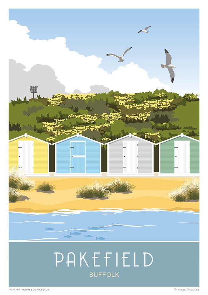 Pakefield Lowestoft Beach Huts Sand Dunes. Landscape and | Etsy