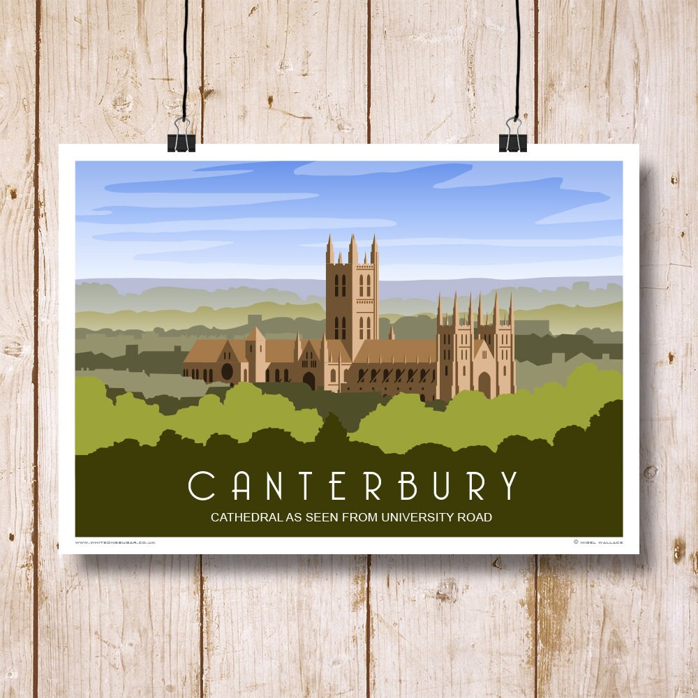 Canterbury Cathedral from University Road green. Railway | Etsy