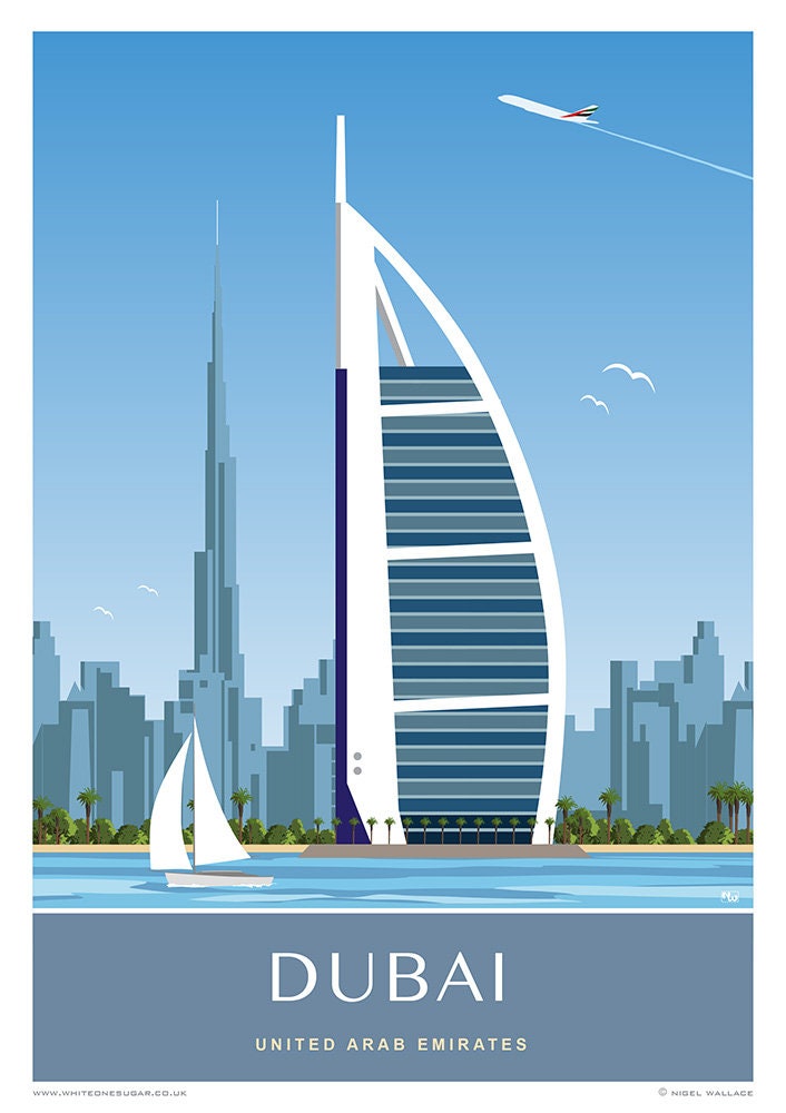 Dubai, UAE, Travel/railway Poster - Etsy