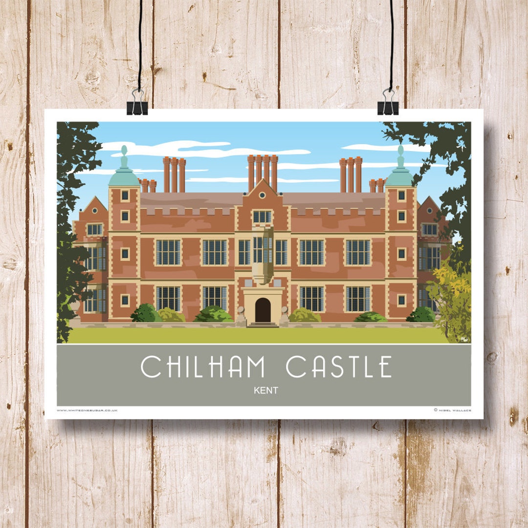 Chilham Castle, Chilham, Kent. Travel Poster, Landscape A4, A3, A2, A1 ...