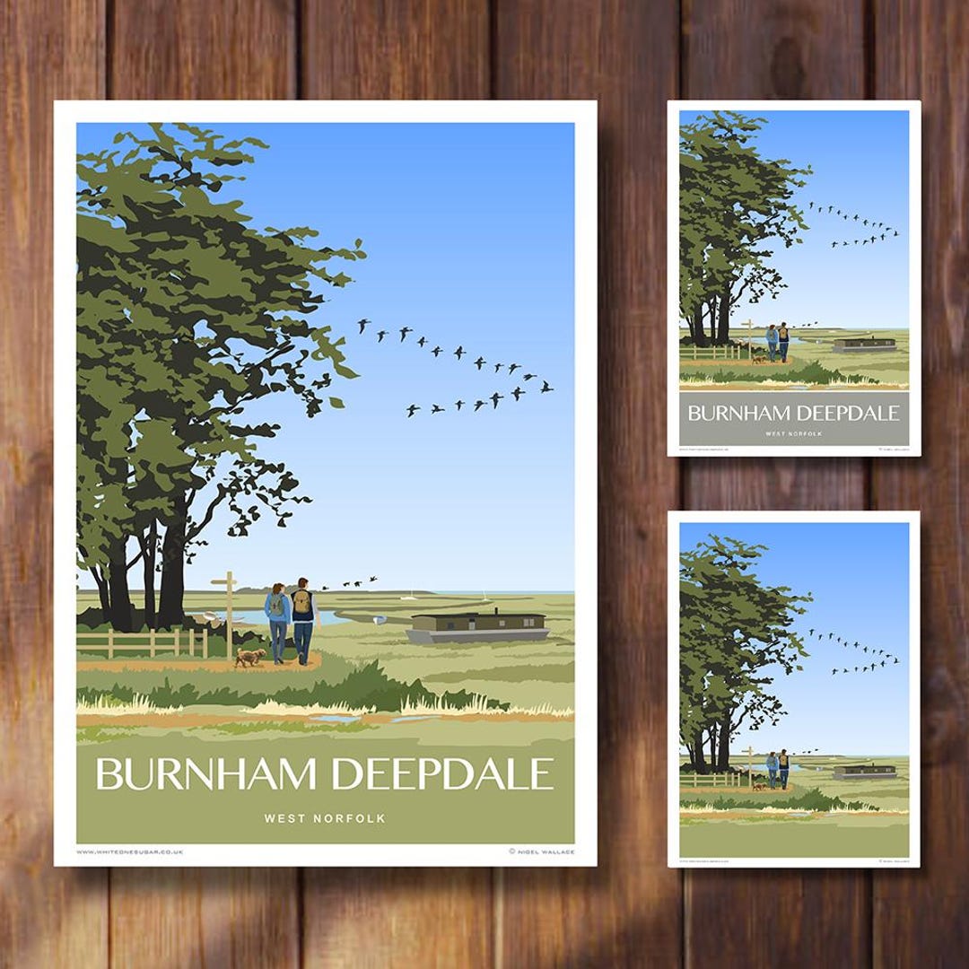 Burnham Deepdale Salt Marshes, Travel Poster, North Norfolk. Portrait ...