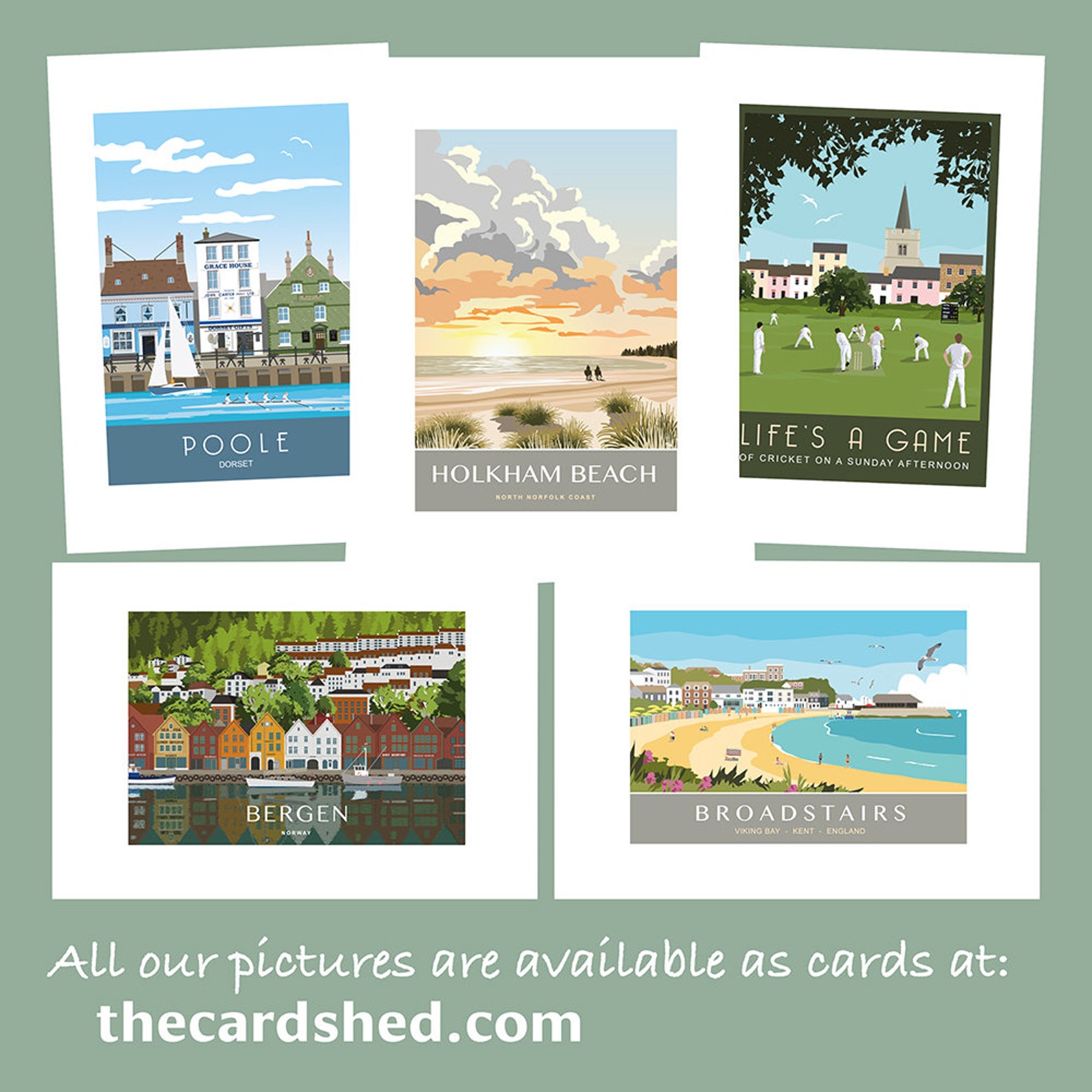 BROADSTAIRS HUTS. Art Print Travel Poster of Broadstairs Beach | Etsy UK