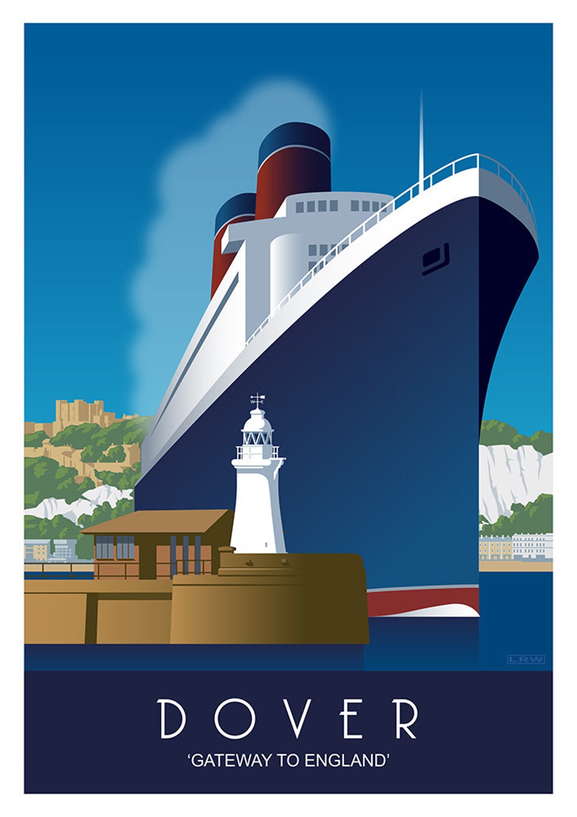 DOVER. Art Print Travel/railway Poster of Dover Harbour & | Etsy