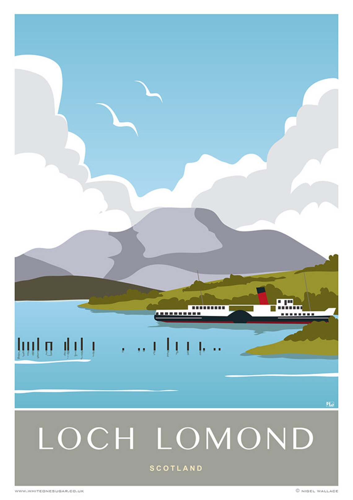 Loch Lomond. A4, A3, A2, A1 in Retro, Art Deco Style Design - Etsy UK
