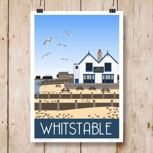 Old Neptune on the Beach at Sunset Whitstable Kent. A4 A3 - Etsy UK