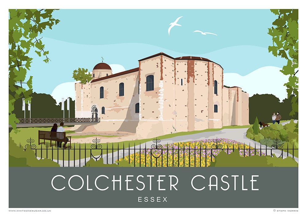 Colchester Castle, Essex. Travel Style Poster of the Largest Norman ...