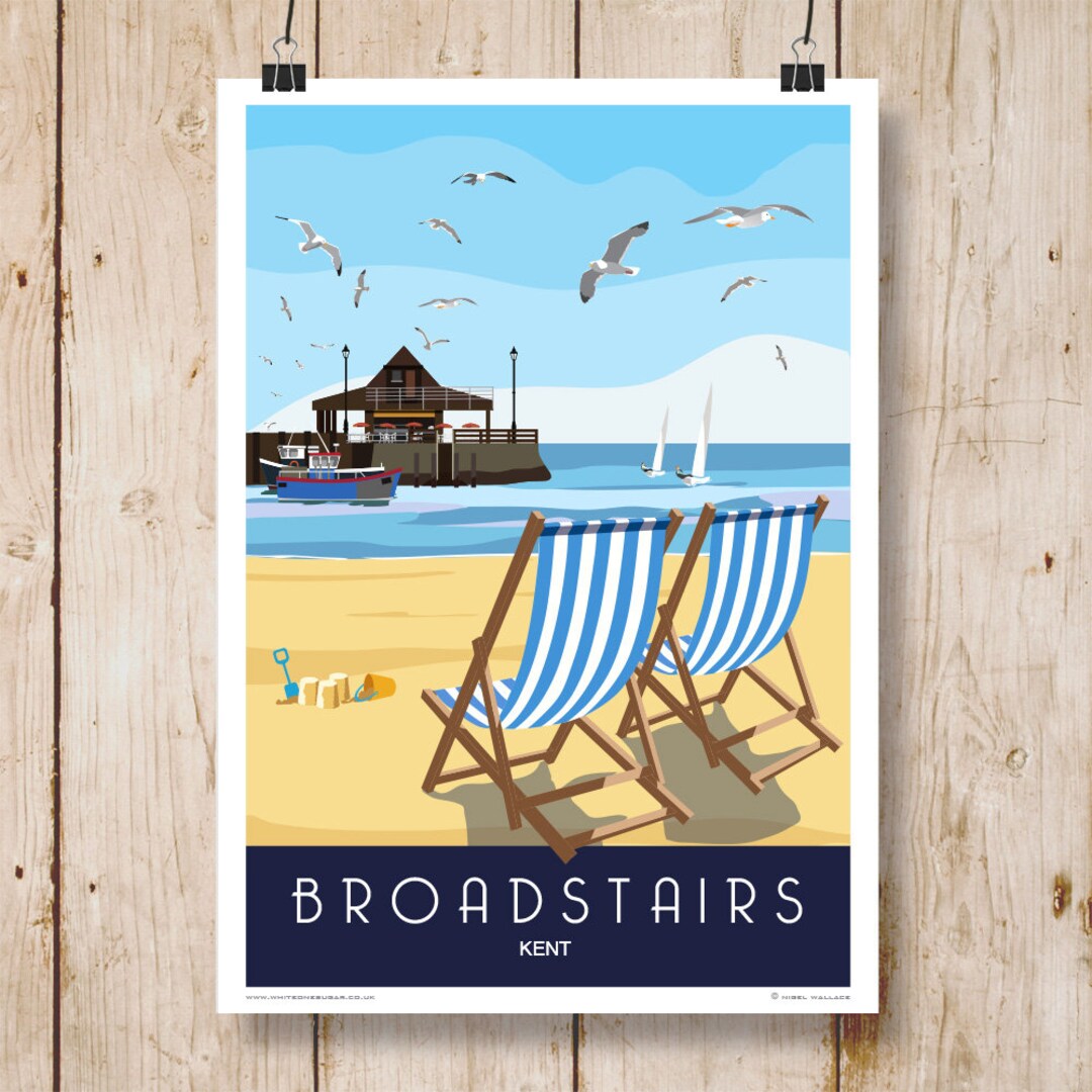 Broadstairs Seafront. Deck Chairs on the Sand. A4, A3, A2, A1. Other ...