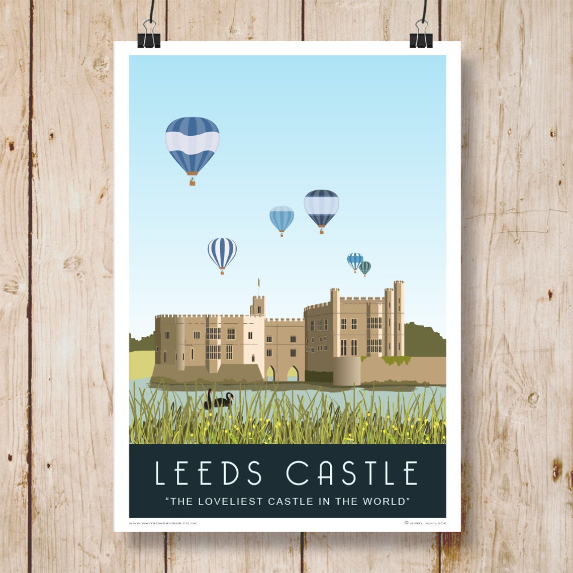 LEEDS CASTLE. Travel Poster of Leeds Castle Hot Air Balloons - Etsy