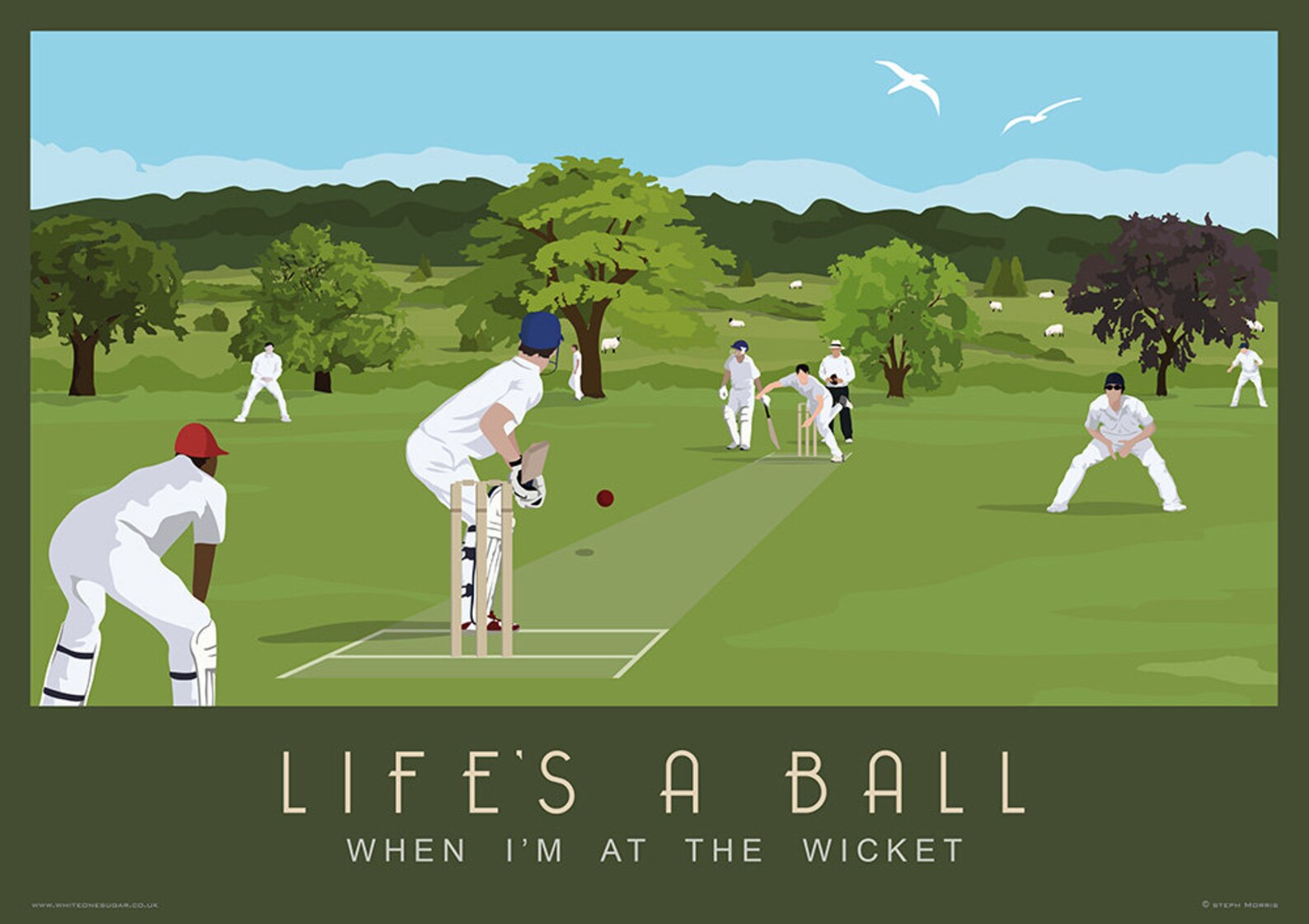 LIFE'S A BALL. Life's a Game of Cricket When I'm - Etsy UK